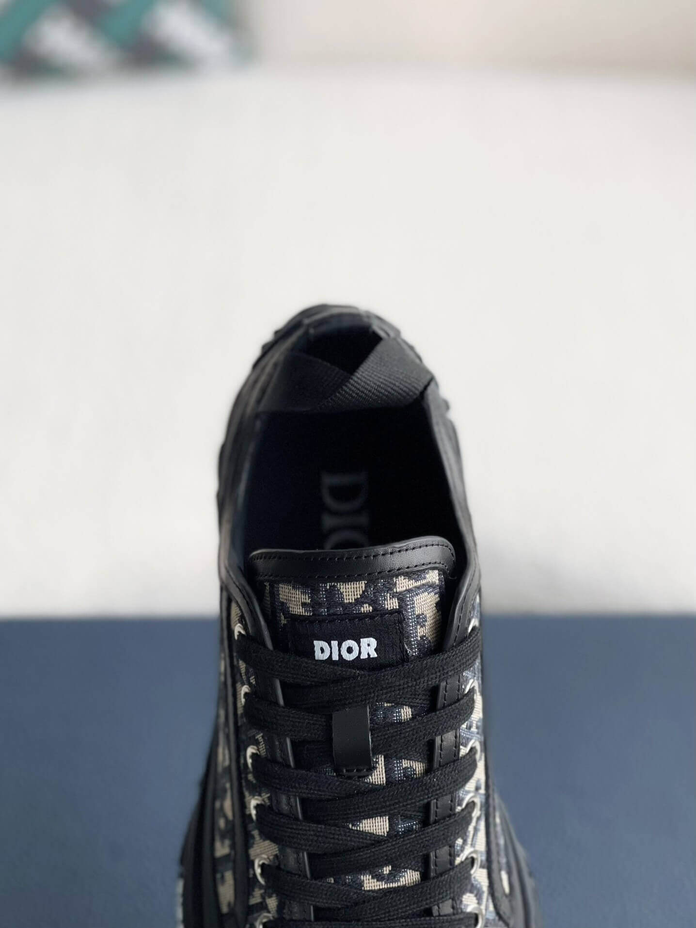 Dior B28 Black Beige Oblique Low Top Trainer - Hollo