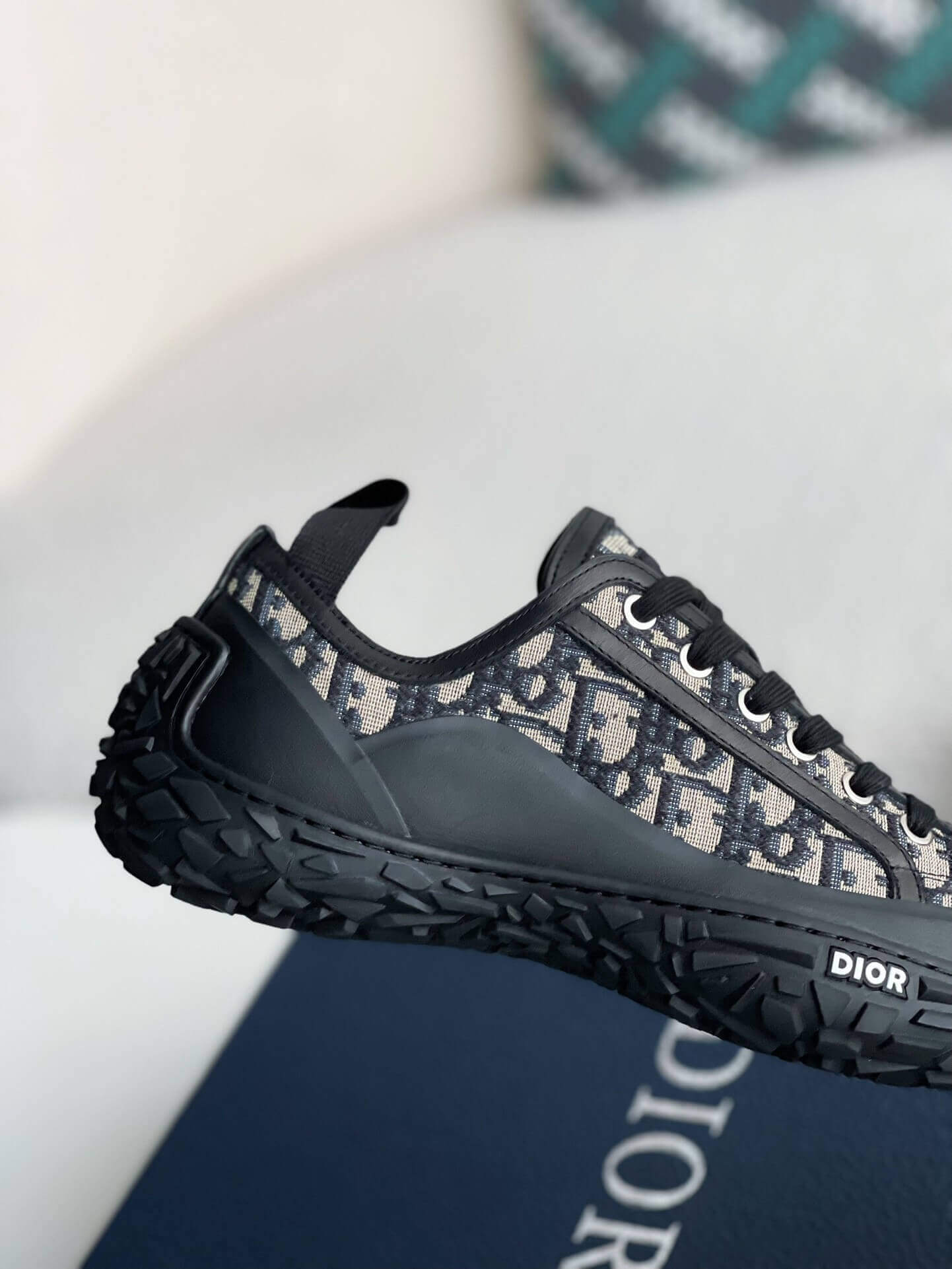 Dior B28 Black Beige Oblique Low Top Trainer - Hollo