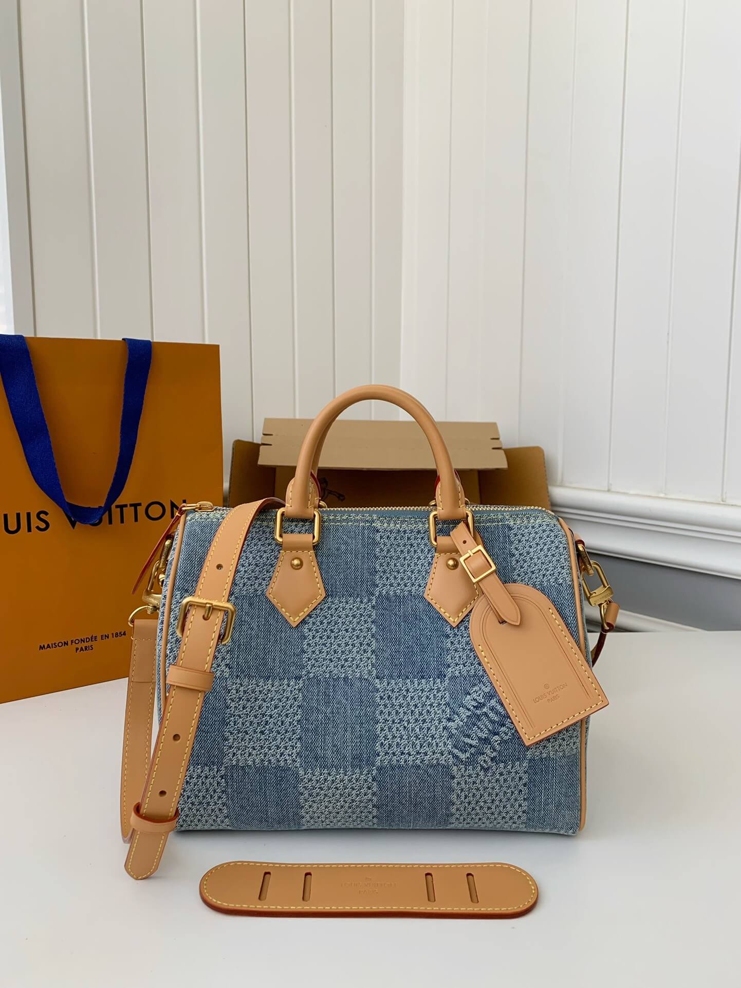 Louis Vuitton LV Damier Denim 3D Speedy Bandouliere - Hollo