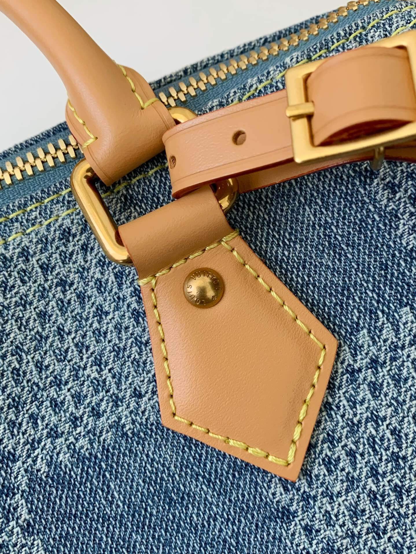 Louis Vuitton LV Damier Denim 3D Speedy Bandouliere - Hollo