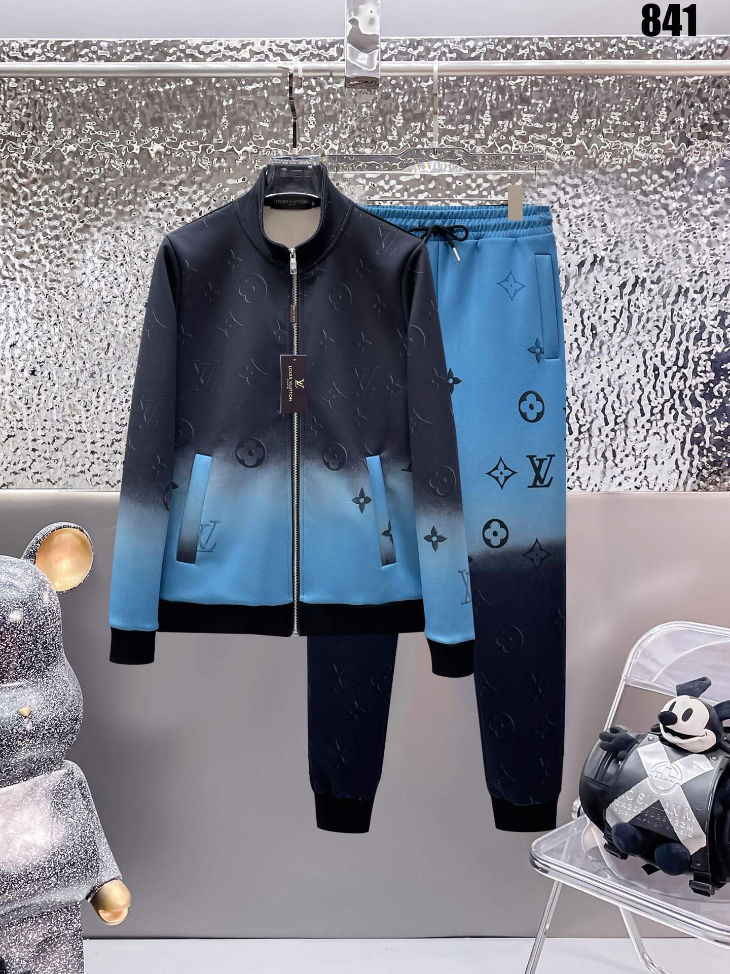 Louis Vuitton Monogram Black Blue Gradient Tracksuit - Hollo