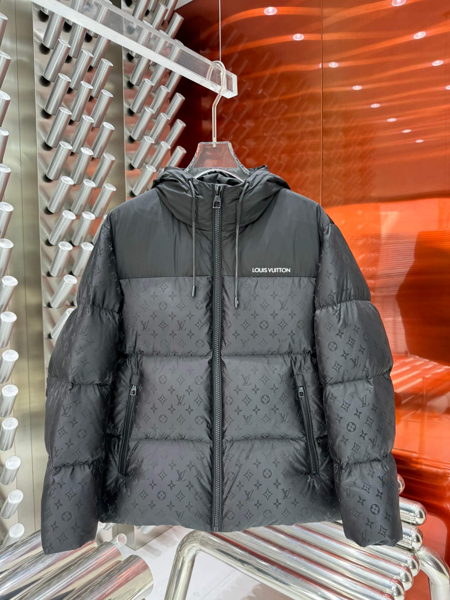 Louis Vuitton LV Monogram Black Puffer Jacket - Hollo