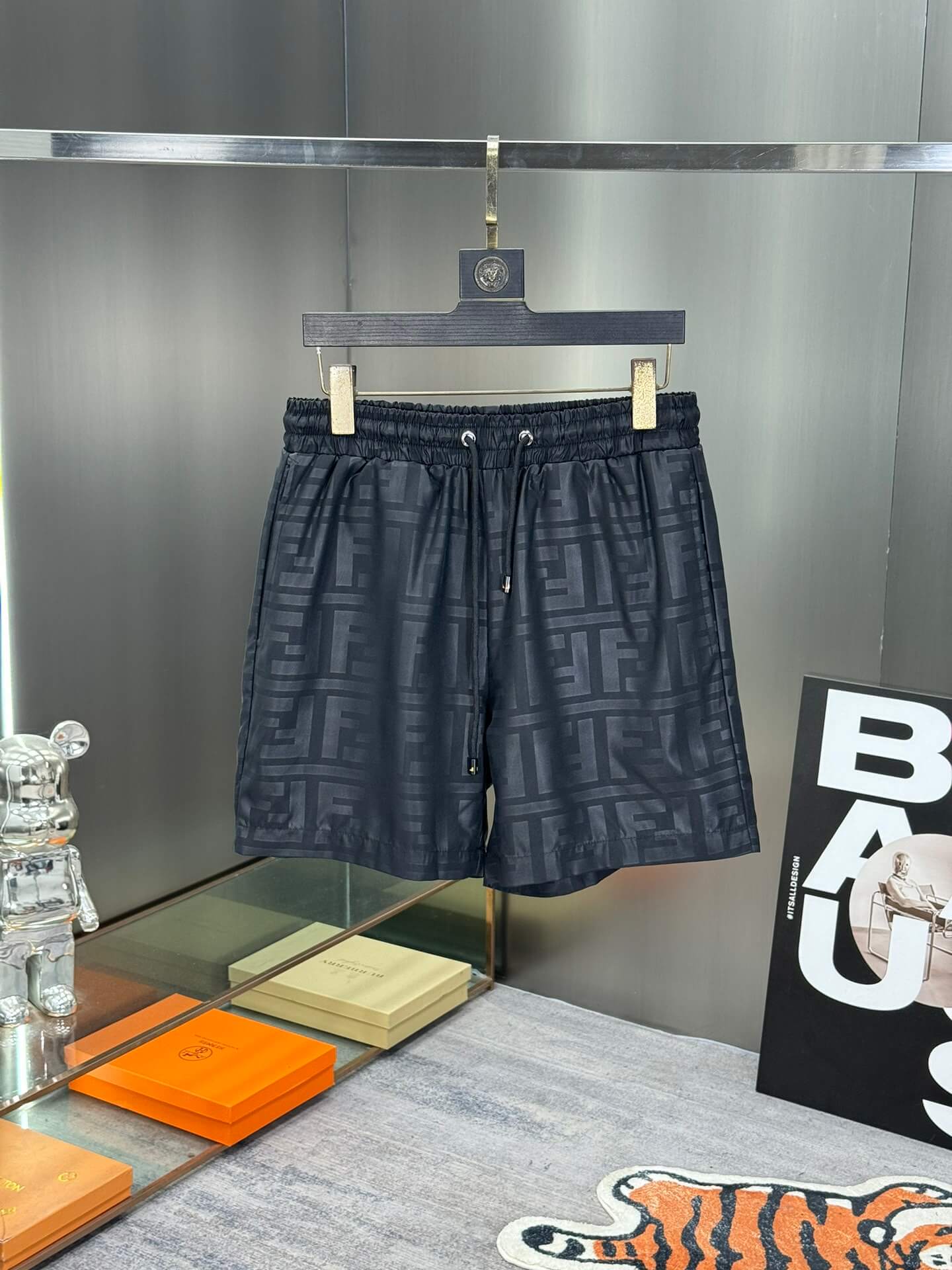 Fendi FF Black Nylon Swim Shorts - Hollo