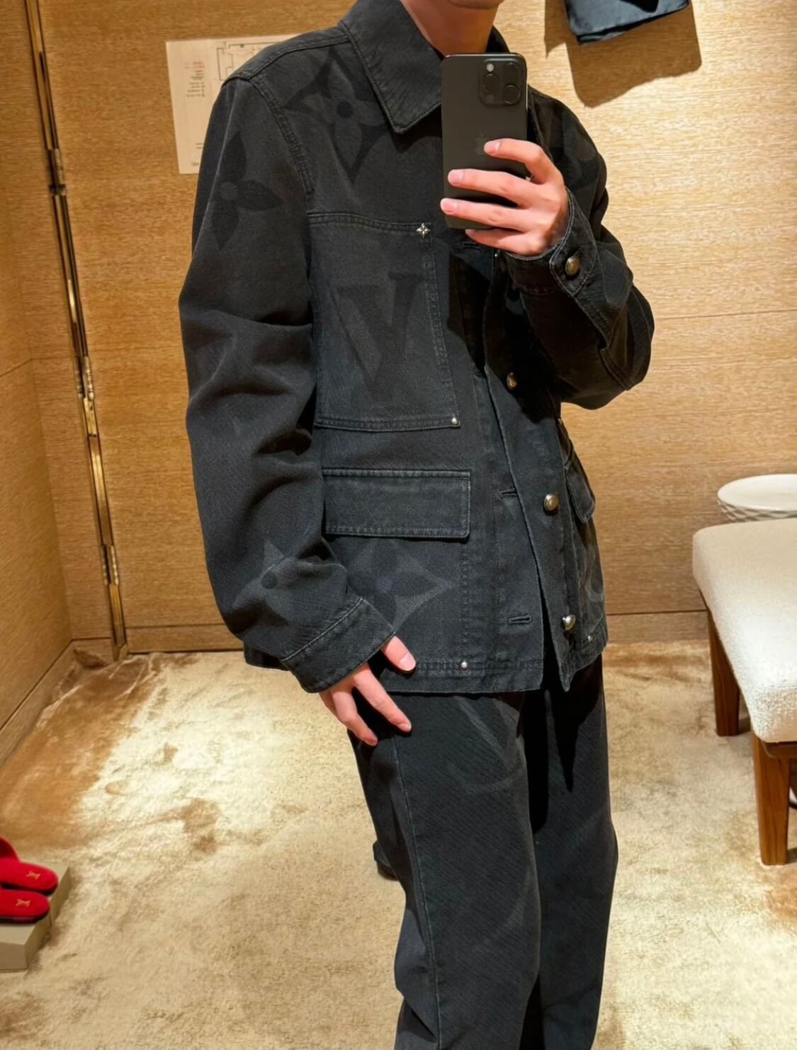 Louis Vuitton LV Monogram Black Denim Pants - Hollo