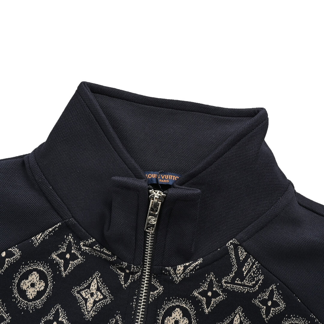 Louis Vuitton LV Navy Blue Technical Cotton Zipped Track Top - Hollo