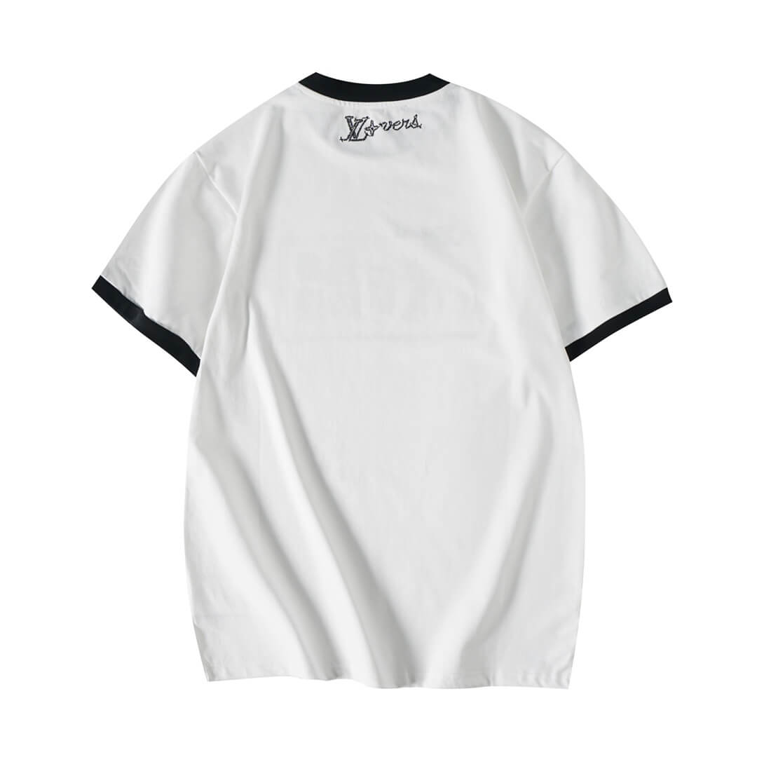 Louis Vuitton LV White Pharrell Lovers Interstate Crystals Cotton T ...